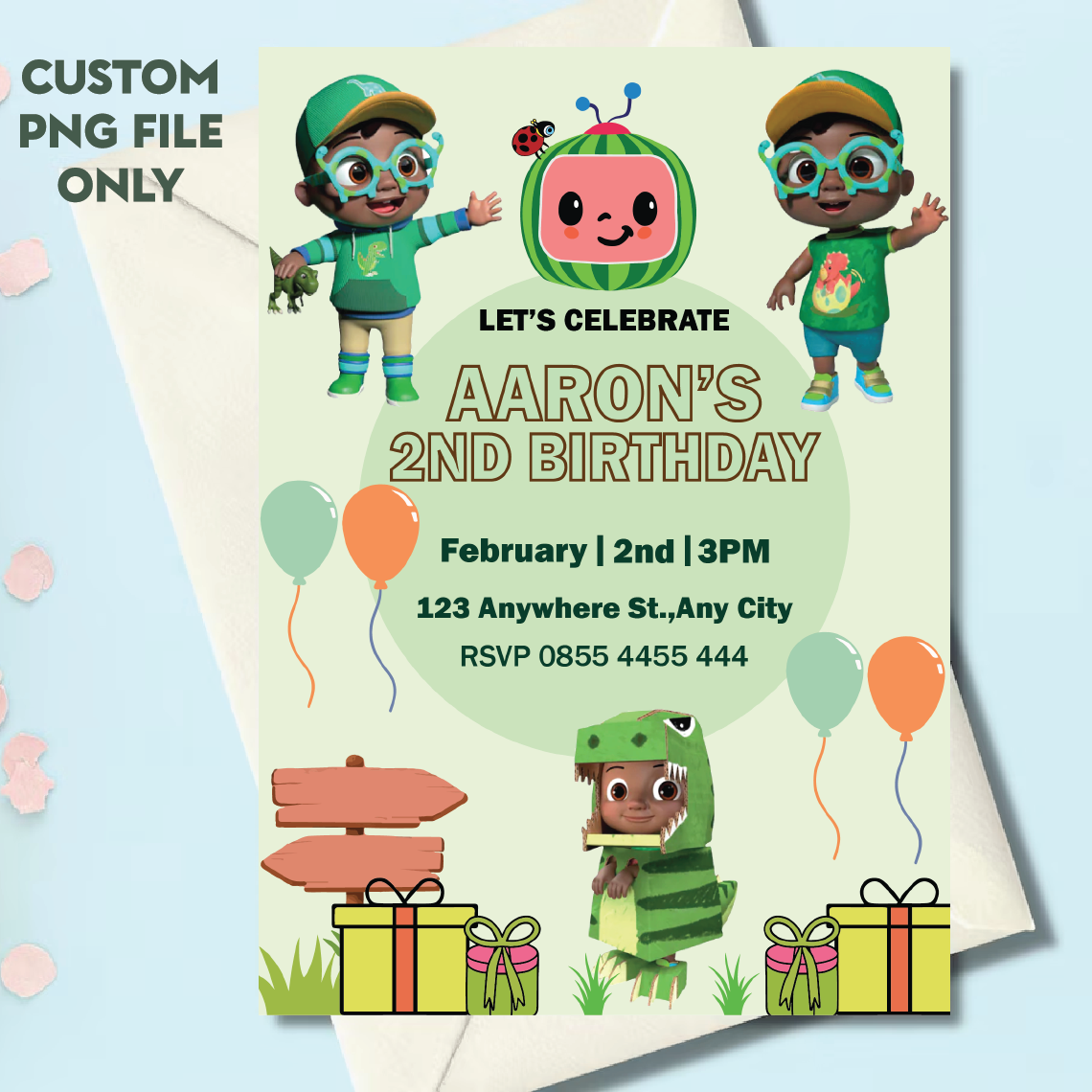 Personalized File Cocomelon Birthday Invitation Boy, Birthda - Inspire ...