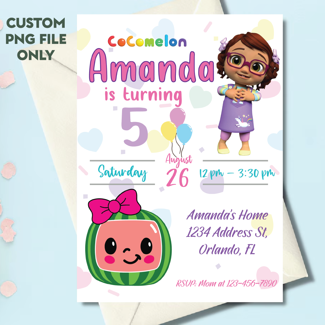 Personalized File Cocomelon Birthday Invitation, Melon Birth - Inspire ...