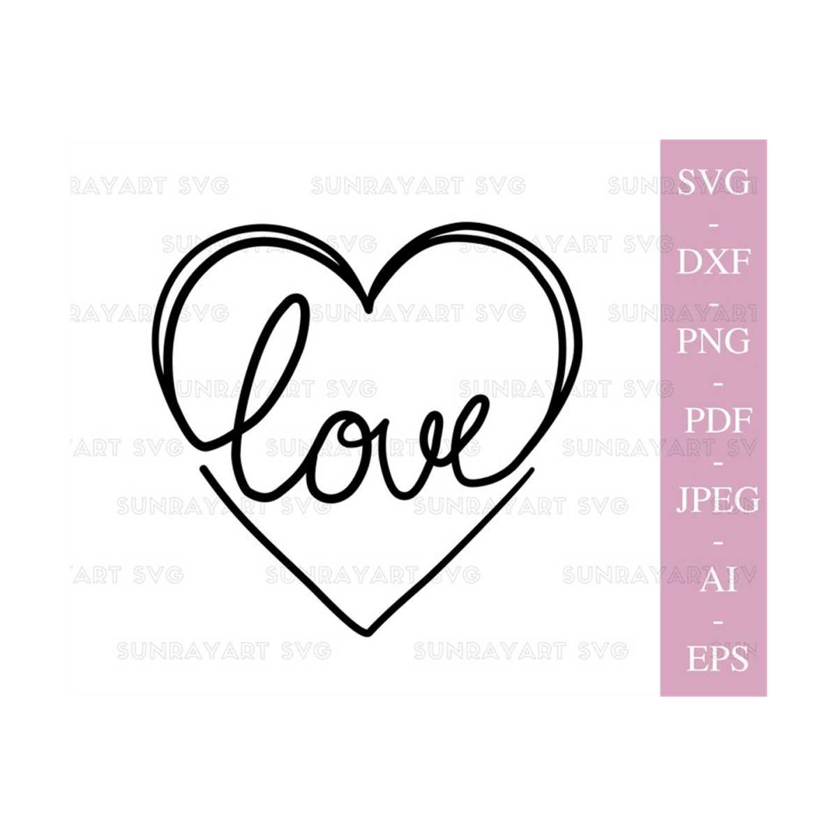 Love Heart Svg Files For Cricut, Valentines Day PNG, Love SV | Inspire ...