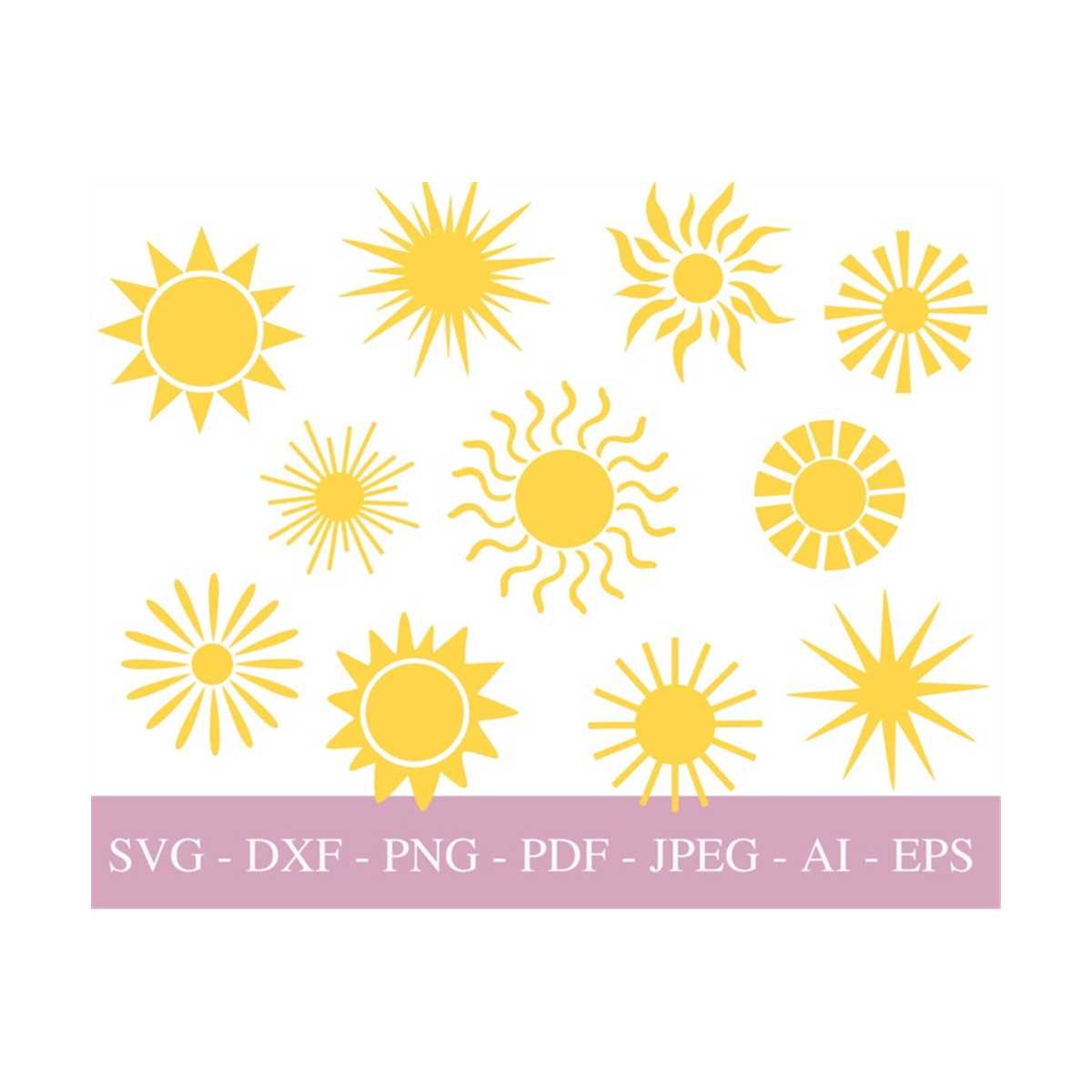 Sun SVG Files For Cricut, Sun SVG Bundle, Sun Png Dxf Pdf, S | Inspire ...
