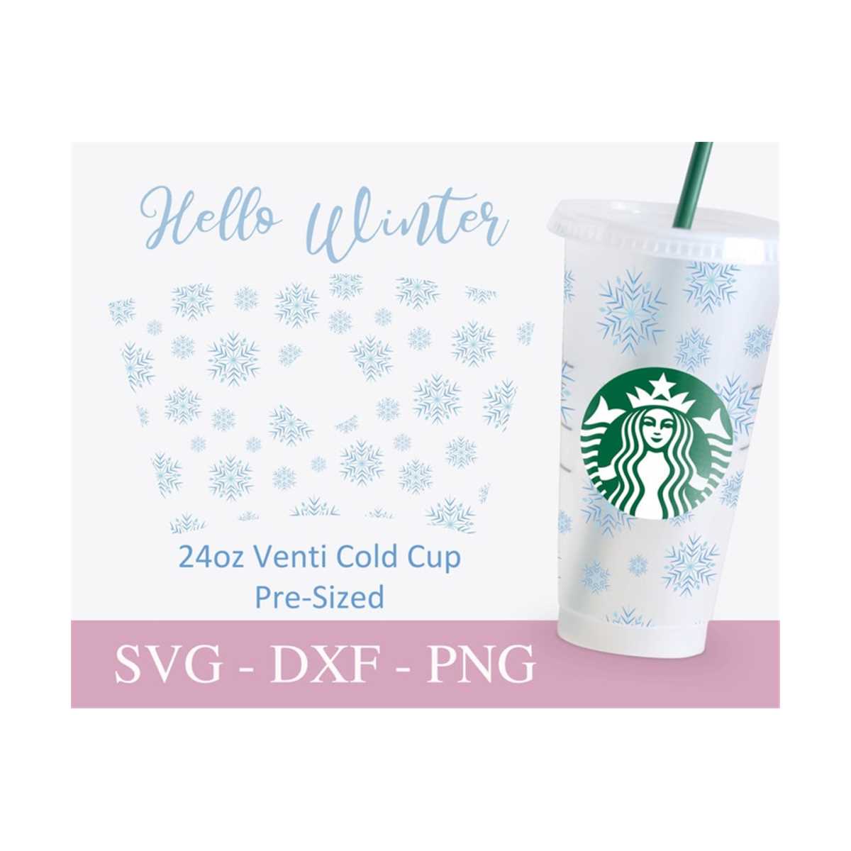 Snowflakes Starbucks Cup Svg, Winter Starbucks Cup Svg Files | Inspire ...