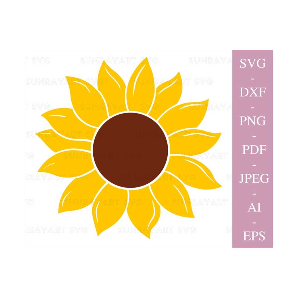 Sunflower SVG Files For Cricut, Flower Clipart PNG , DXF Cut | Inspire ...