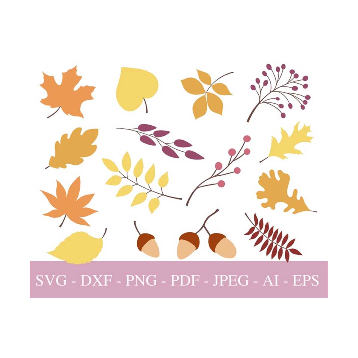 Fall Leaves SVG Files For Cricut, Fall PNG Clipart, Thanksgi | Inspire ...