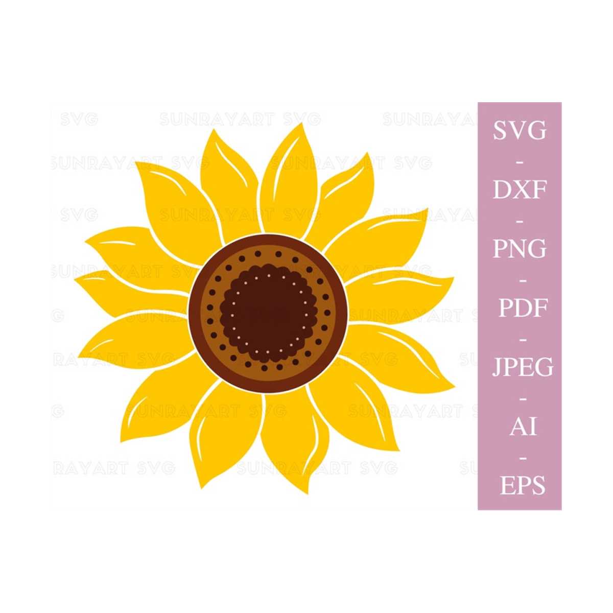 Sunflower SVG Files For Cricut, Flower Clipart PNG , DXF Cut | Inspire ...