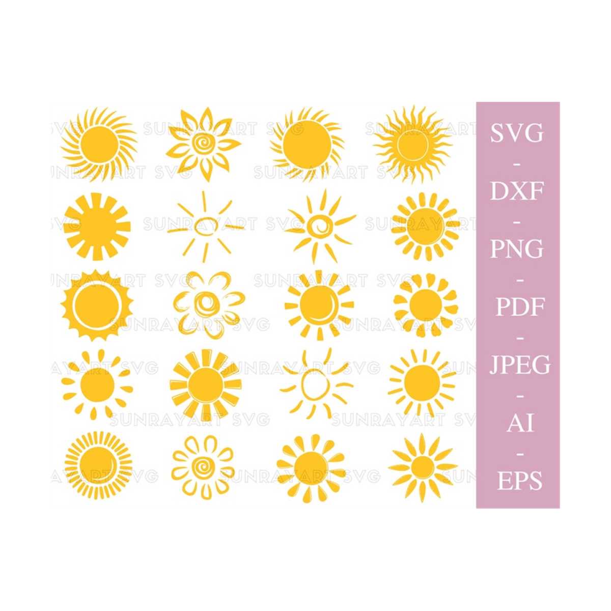 20 Sun SVG Files For Cricut, Sun SVG Bundle, Sun Png Dxf Pdf | Inspire ...