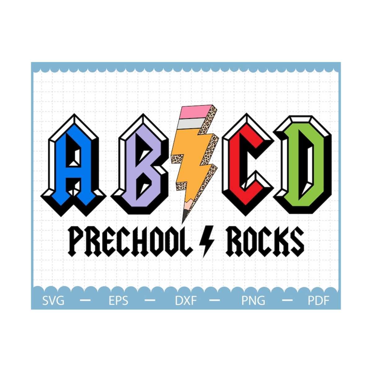 ABCD Rock N Roll Teacher Svg, Preschool Rock Svg, Preschool - Inspire ...