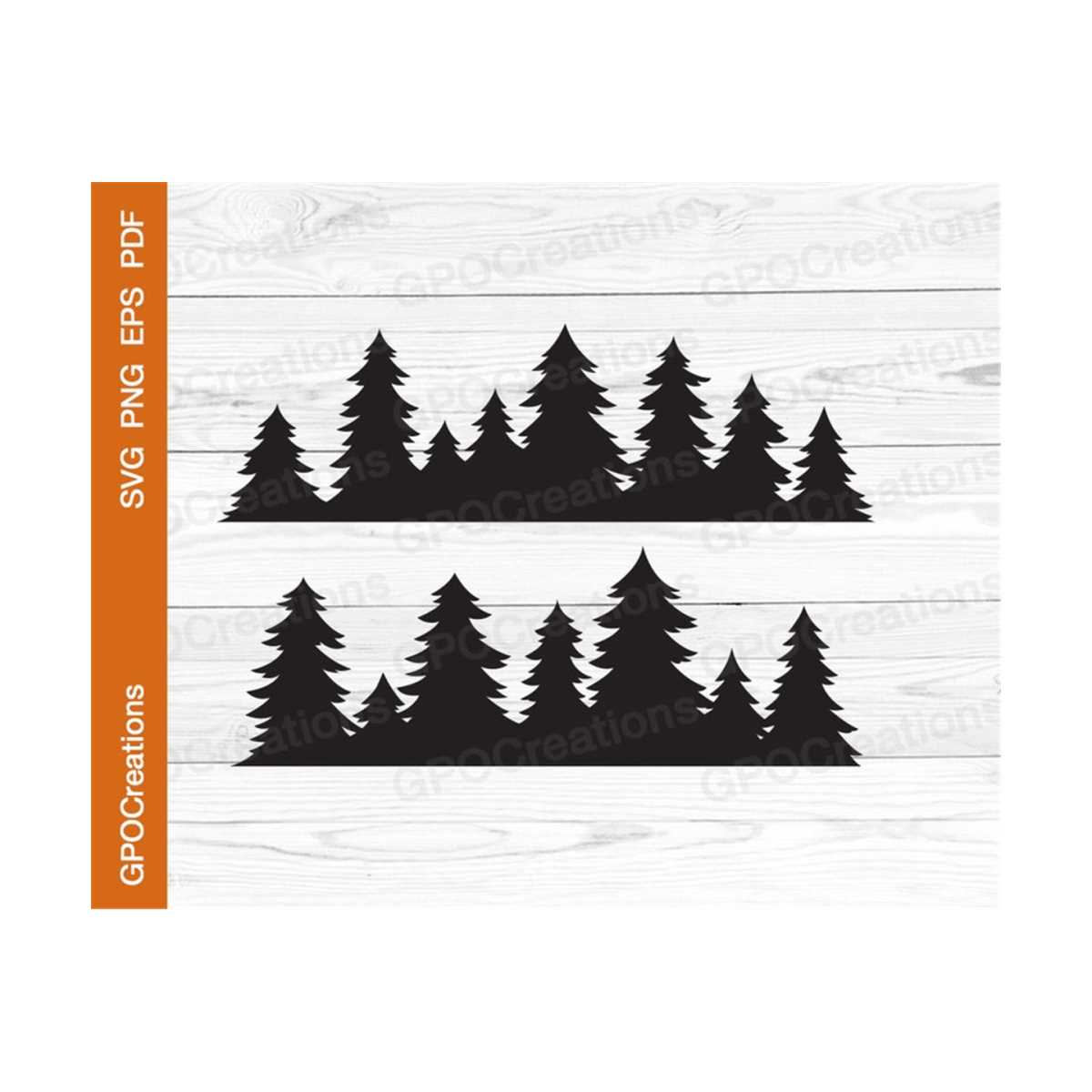 Pine Tree Forest Silhouette