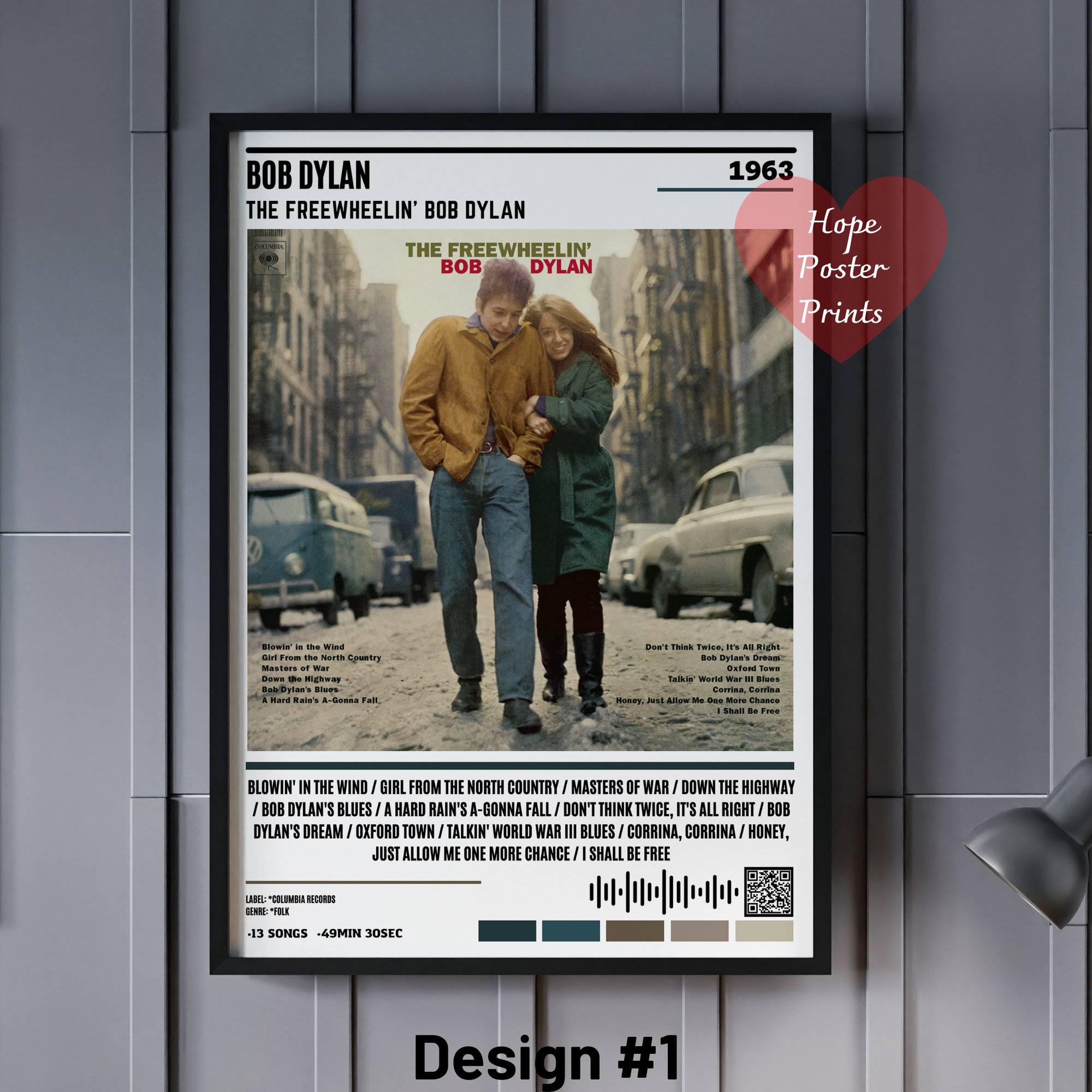 Bob Dylan Poster, The Freewheelin' Bob Dylan Album Poster, B | Inspire ...