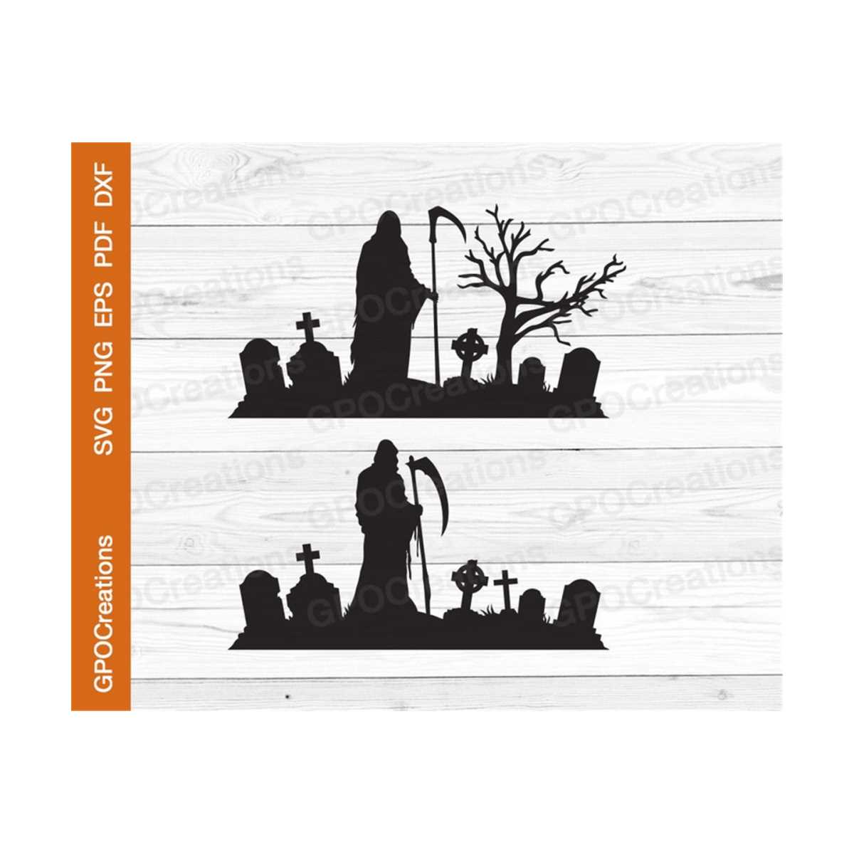 Grim Reaper SVG, Spooky Graveyard SVG, Halloween SVG, Grim R - Inspire ...