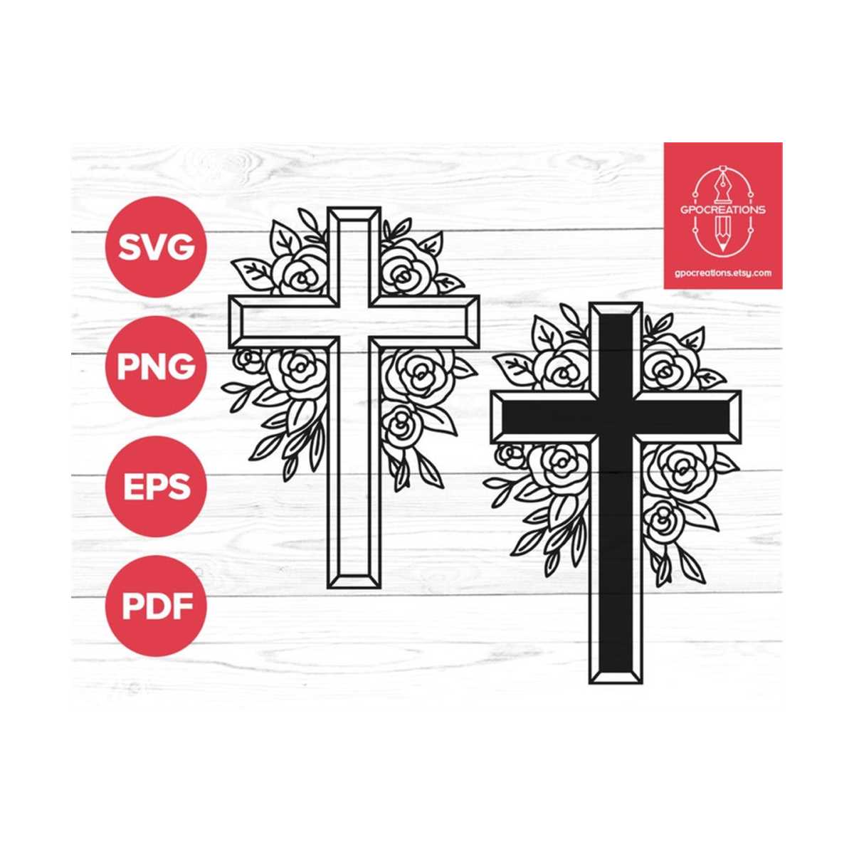 Cross SVG, Floral Cross SVG, Cross PNG, Christian Cross Svg, | Inspire ...