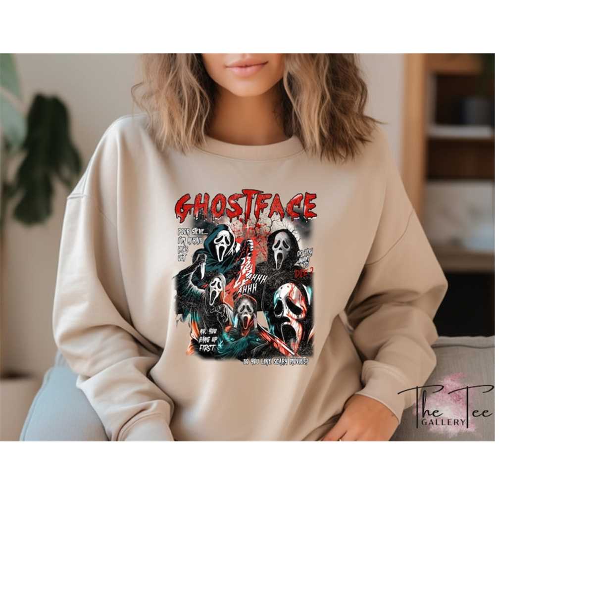 Ghostface Sweatshirt, Scary Movie Hoodie, Vintage Scream Gho | Inspire ...