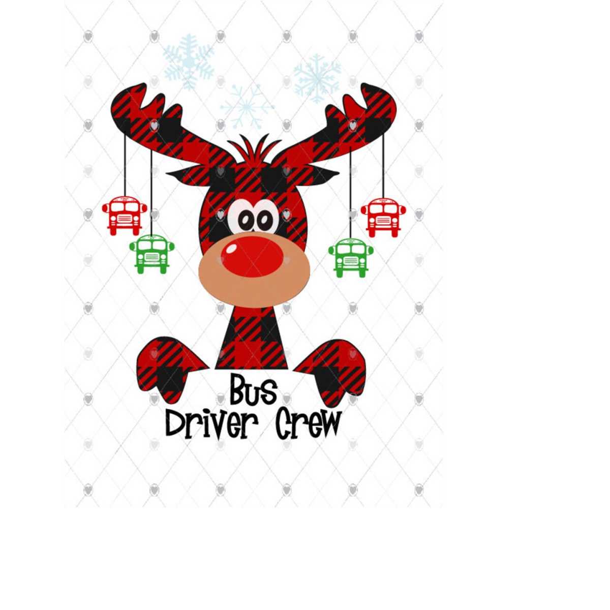 Christmas SVG, Buffalo Plaid Moose SVG, Bus Driver Crew Moos | Inspire ...