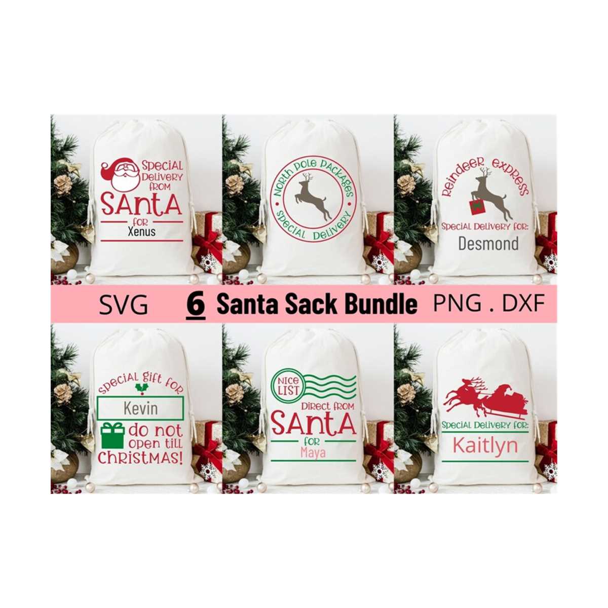 Santa sack personalized bundle SVG, santa sack svg , santa s | Inspire ...