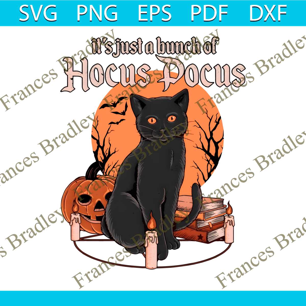 Black Cat Just A Bunch Of Hocus Pocus PNG Sublimation | Inspire Uplift