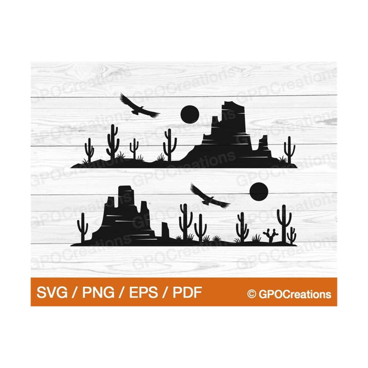 Desert Scene SVG, Cactus SVG, Desert Landscape SVG, Desert S | Inspire ...