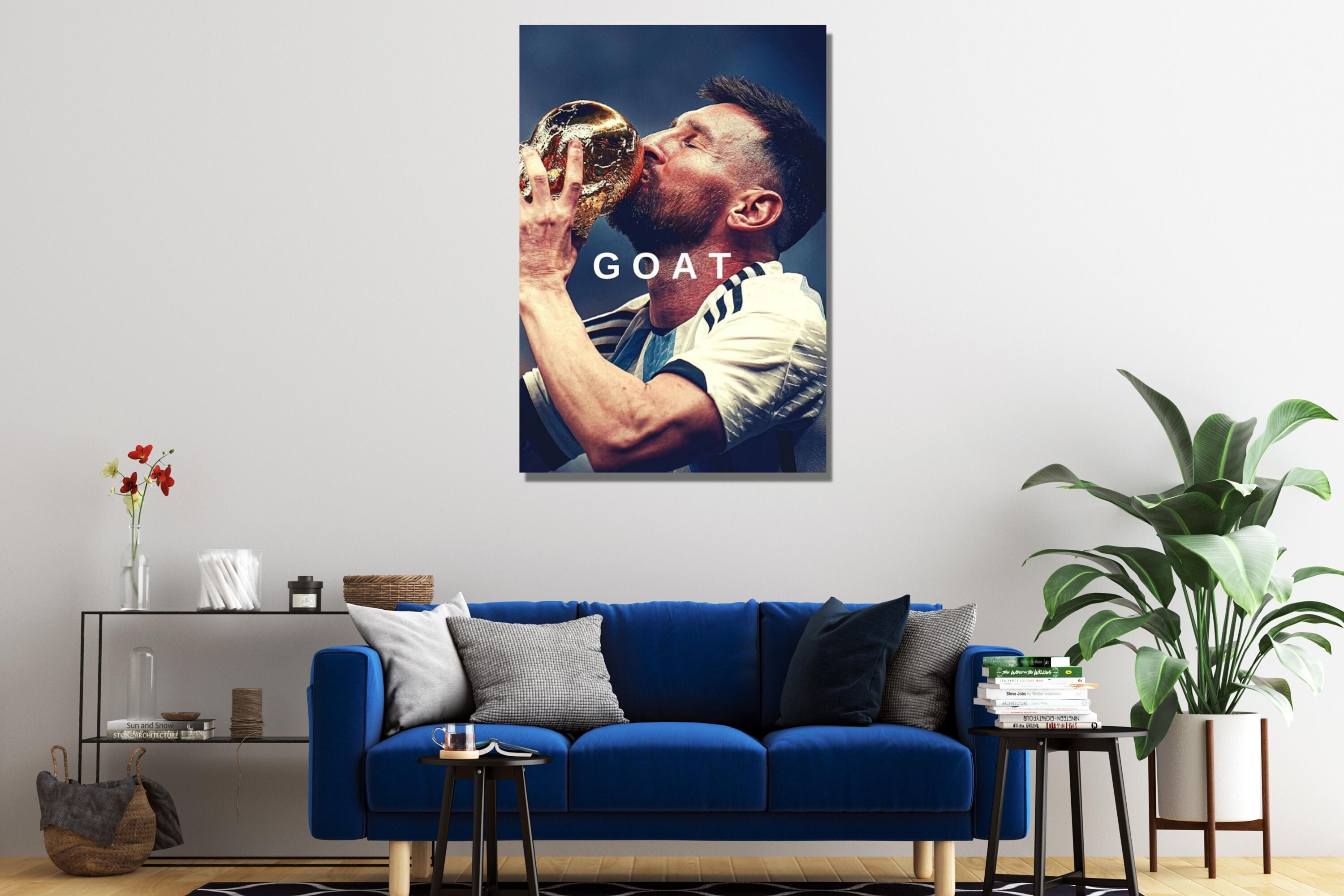 GOAT Lionel Messi CanvasLionel Messi PrintFootball Legend Ar | Inspire ...