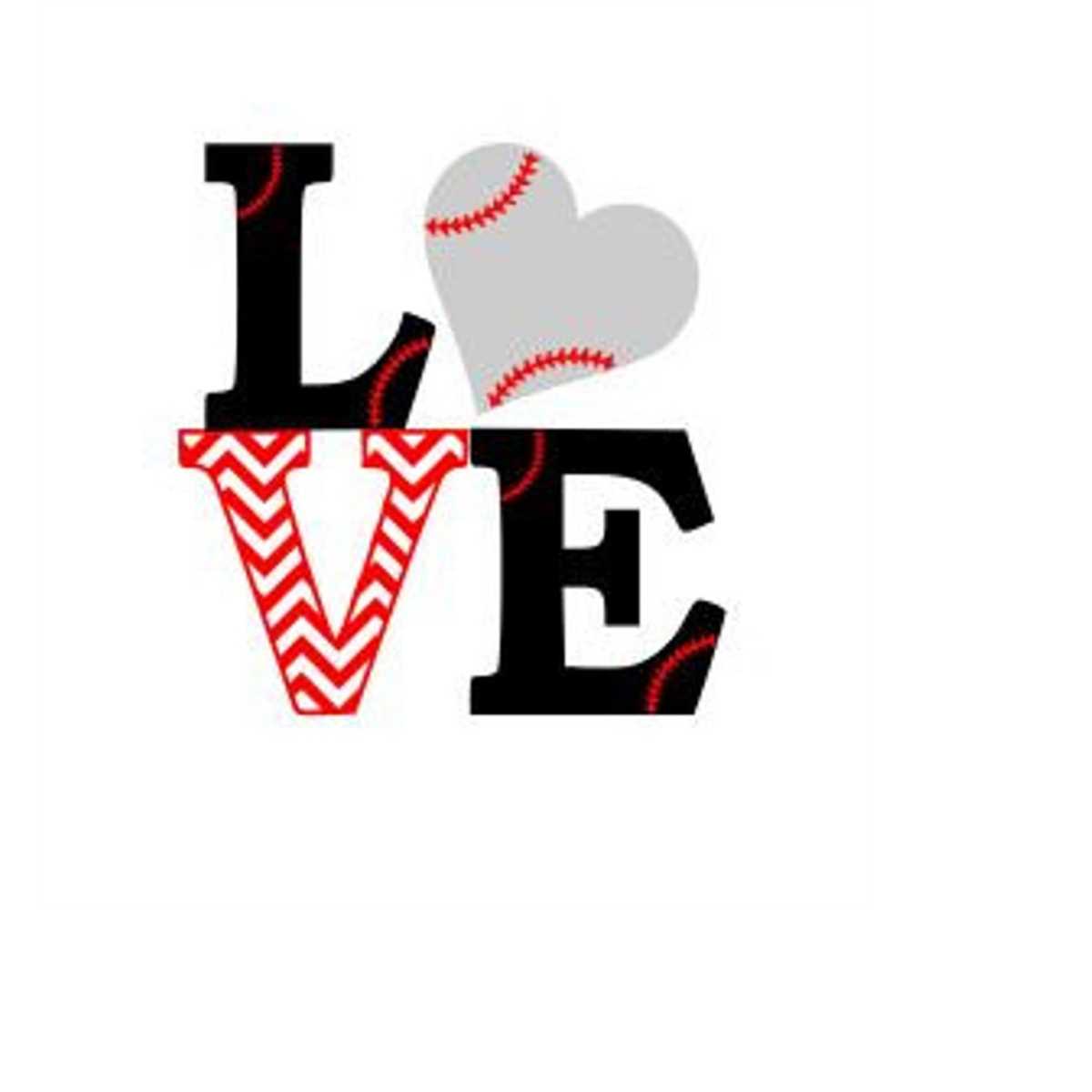 LOVE Baseball SVG, Studio 3, DXF, Ps, Ai and Pdf Cutting Fil | Inspire Uplift