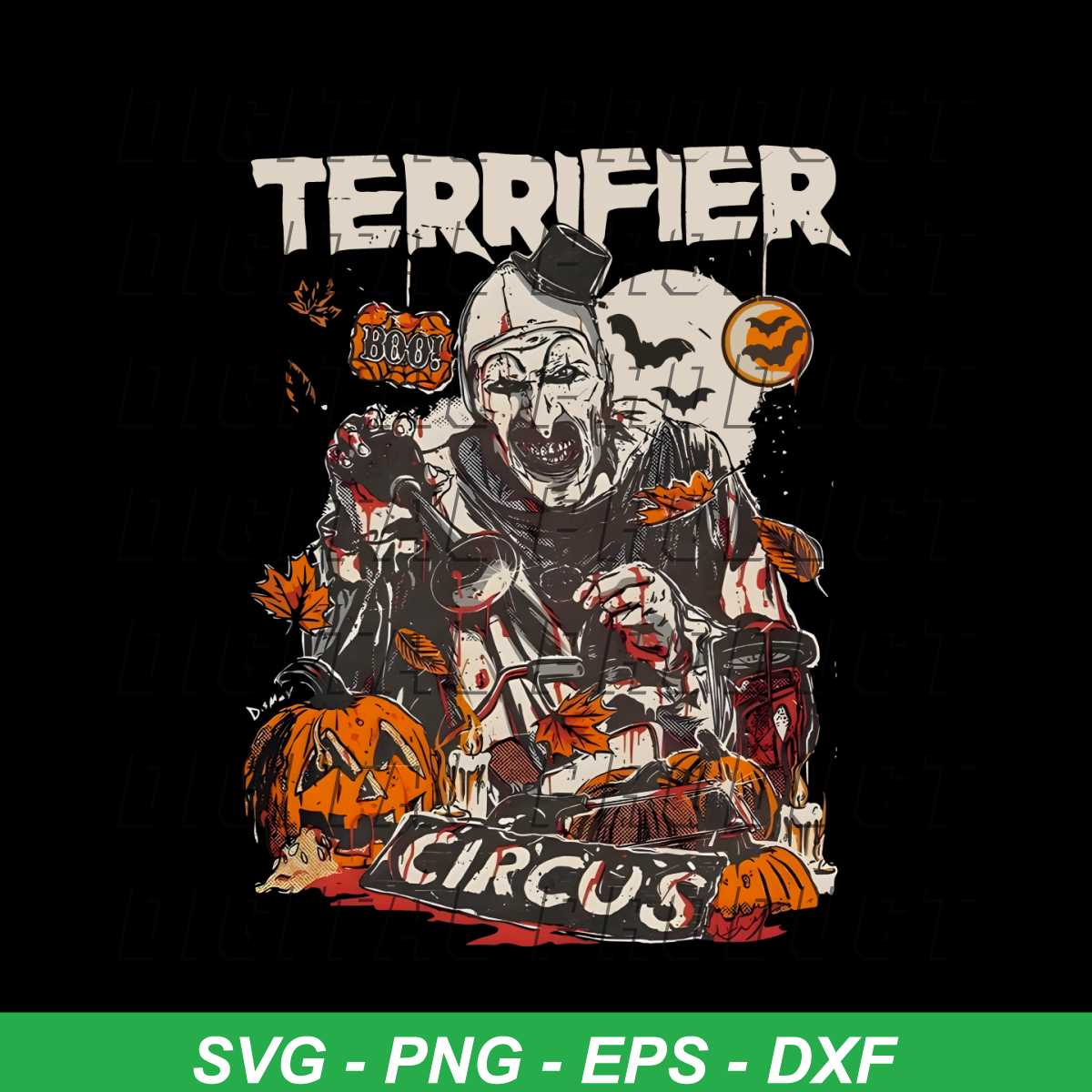Vintage Horror Terrifier Art The Clown PNG Download | Inspire Uplift
