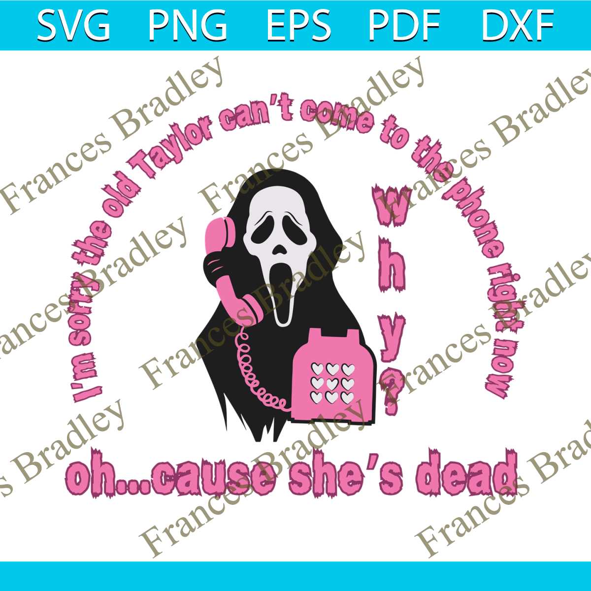 Scream Ghost Face Old Taylor Cant Come SVG Cutting File - Inspire Uplift