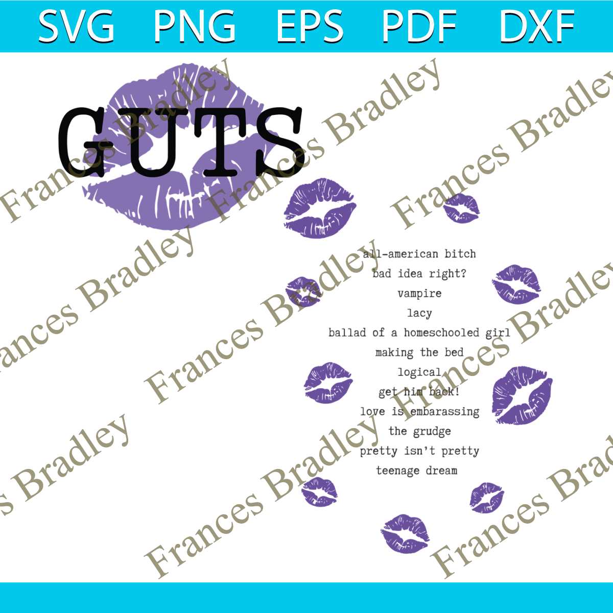 Vintage GUTS Album Olivia Rodrigo SVG Graphic Design File | Inspire Uplift