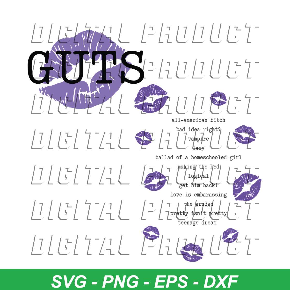 Vintage GUTS Album Olivia Rodrigo SVG Graphic Design File - Inspire Uplift