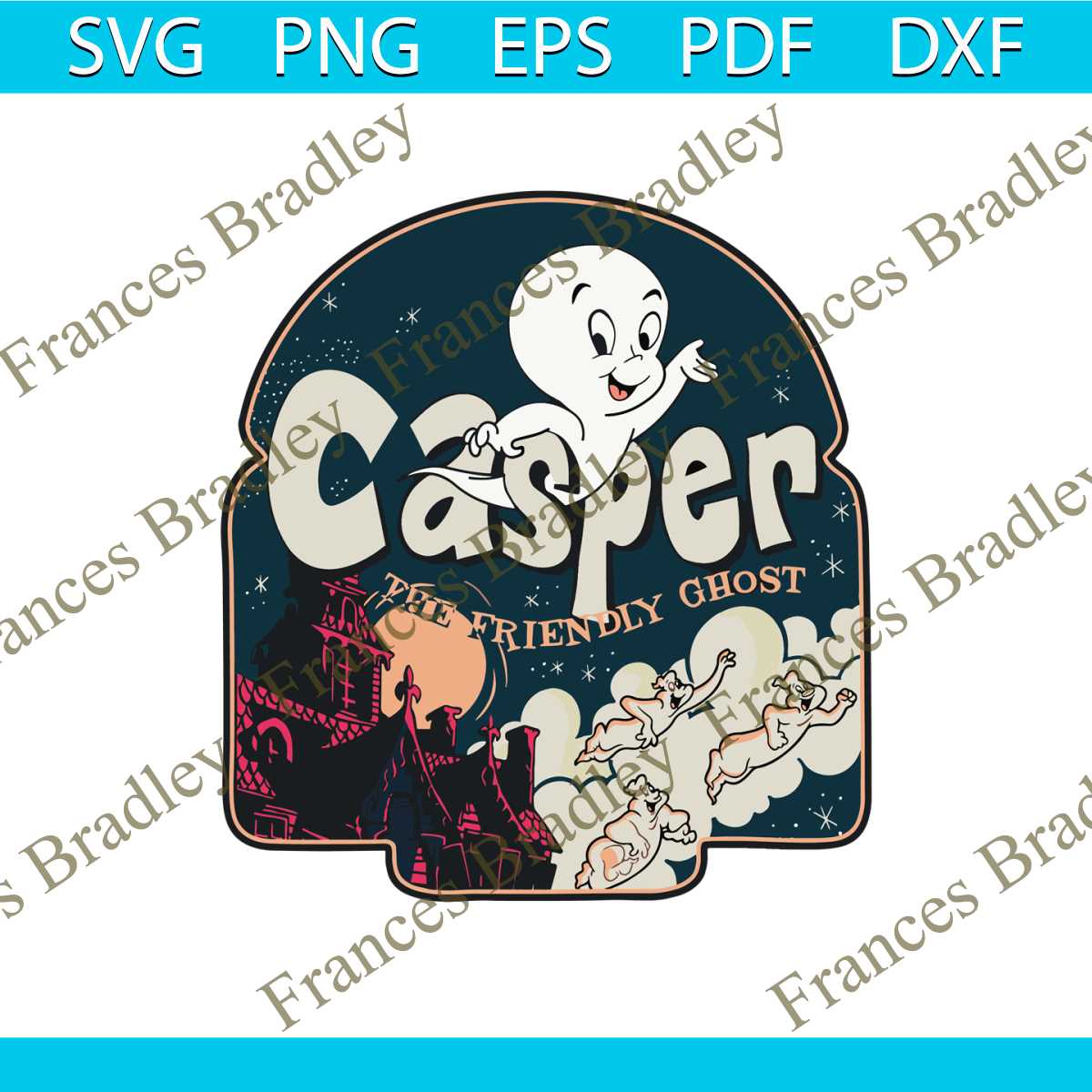 Retro Casper The Friendly Ghost Halloween SVG Cutting File | Inspire Uplift