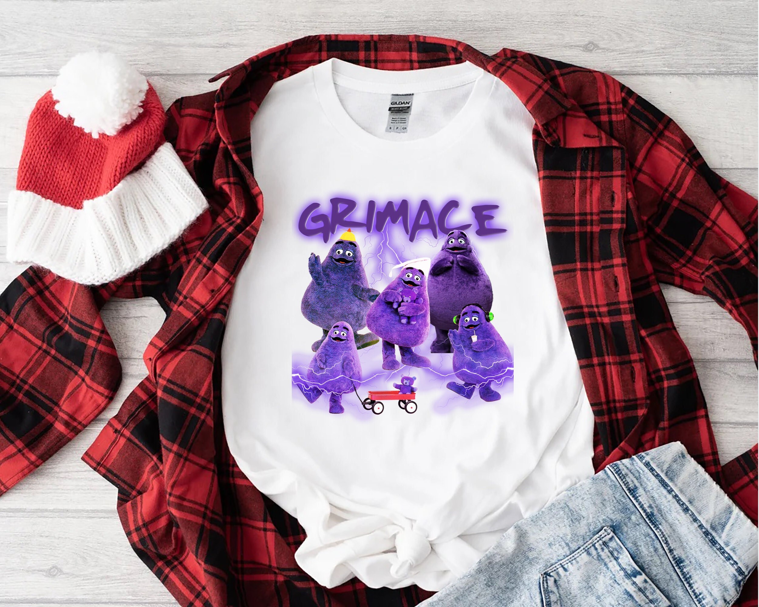 Vintage Grimace Shake Shirt Funny Tik Tok Trend Meme,HBD Gri | Inspire ...