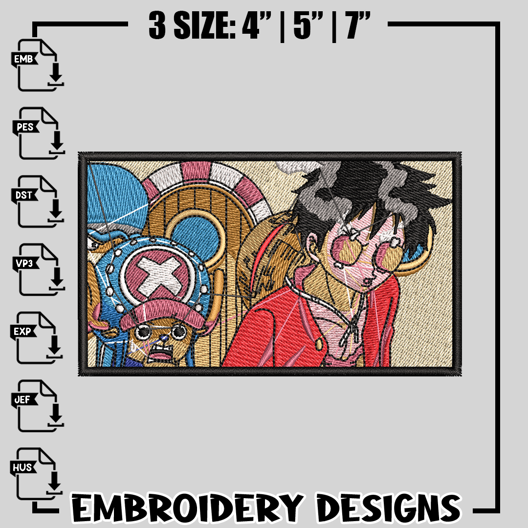 Monkey D. Luffy embroidery design, One Piece embroidery, ani | Inspire ...