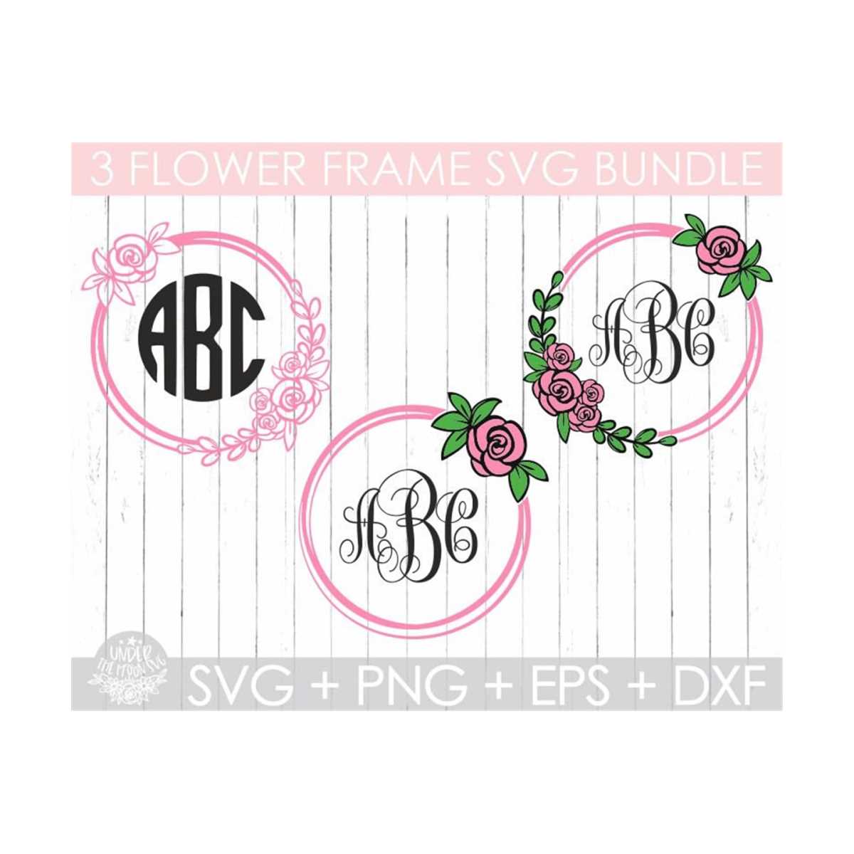 Flower Monogram Frame Svg ,Circle Rose Monogram Svg, Floral - Inspire ...