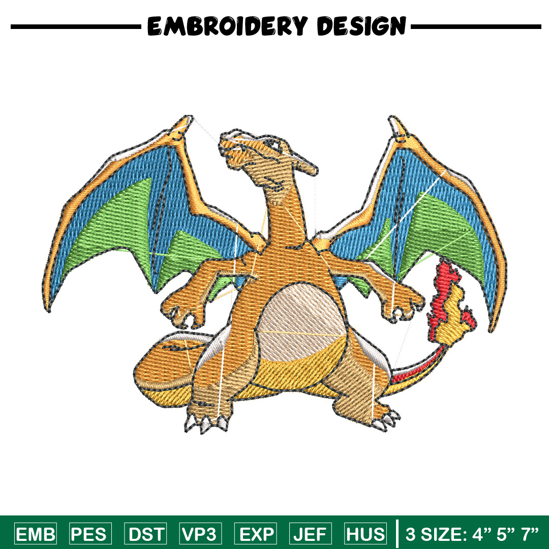 Charizard embroidery design, Pokemon embroidery, Anime desig | Inspire ...