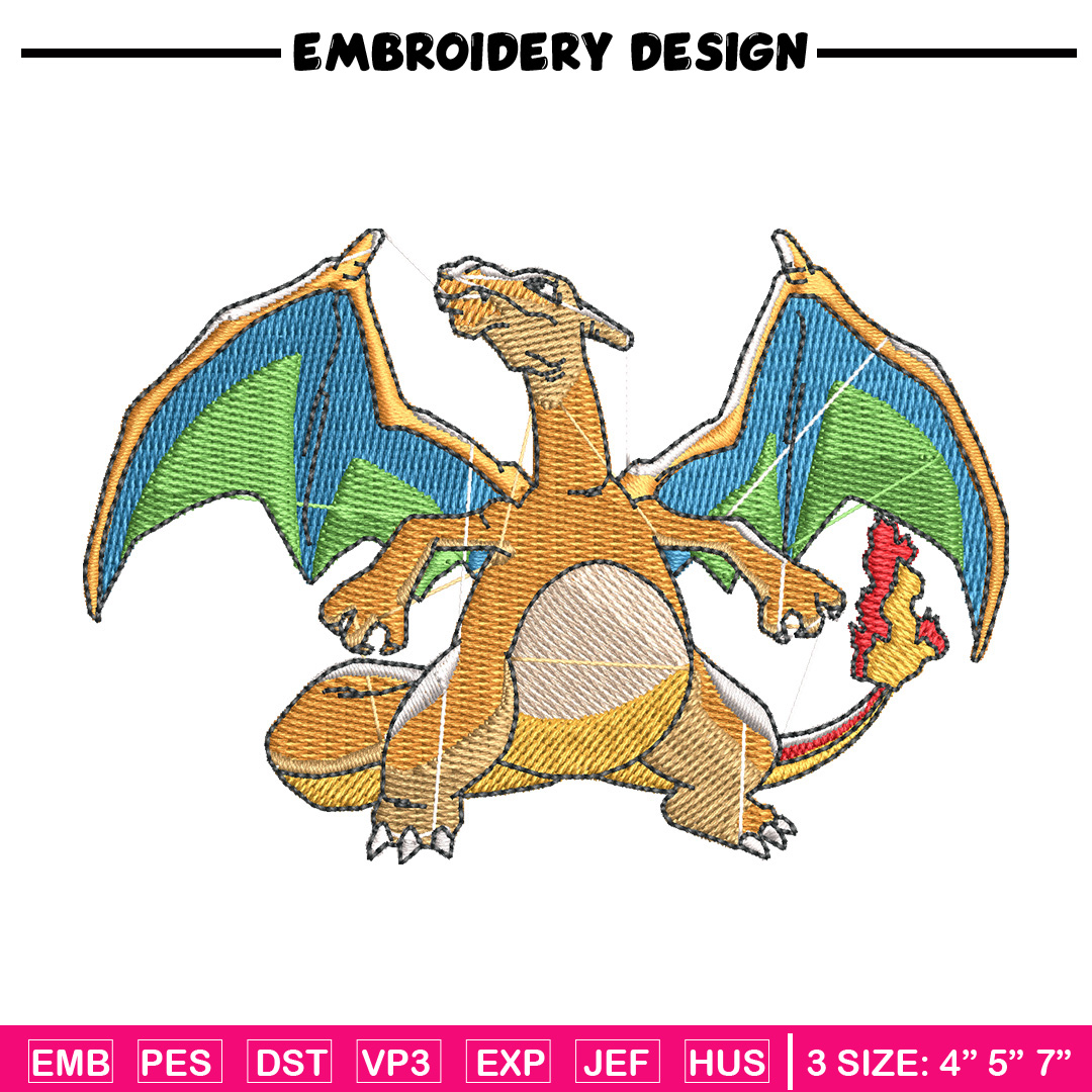 Charizard embroidery design, Pokemon embroidery, Anime desig | Inspire ...