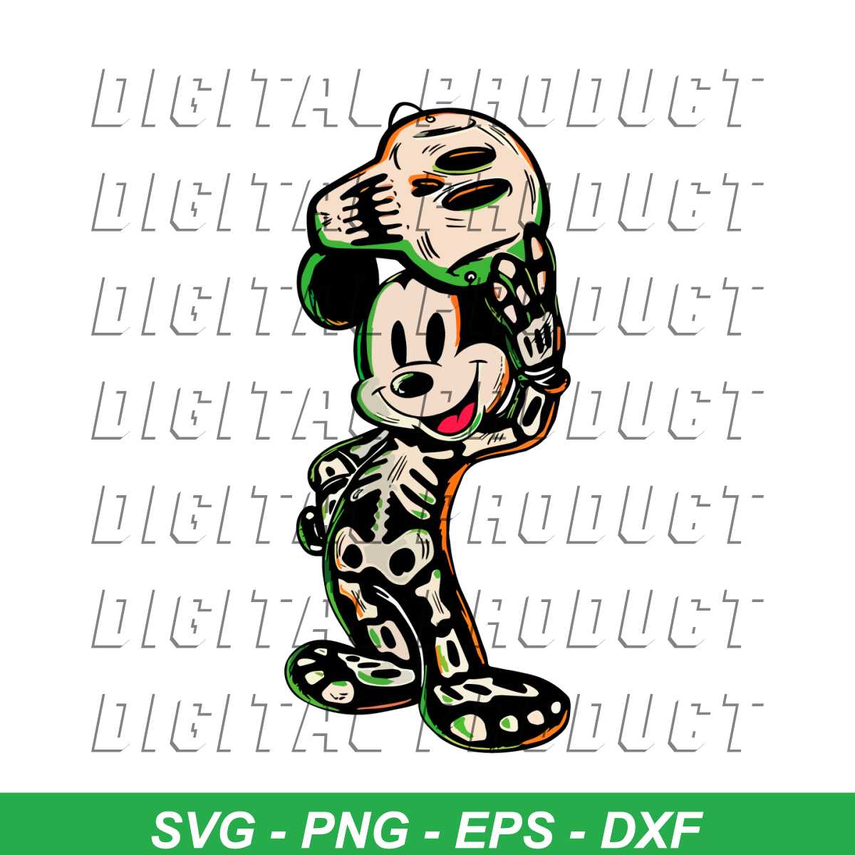 Disney Halloween Mickey Mouse Skeleton SVG Digital File | Inspire Uplift