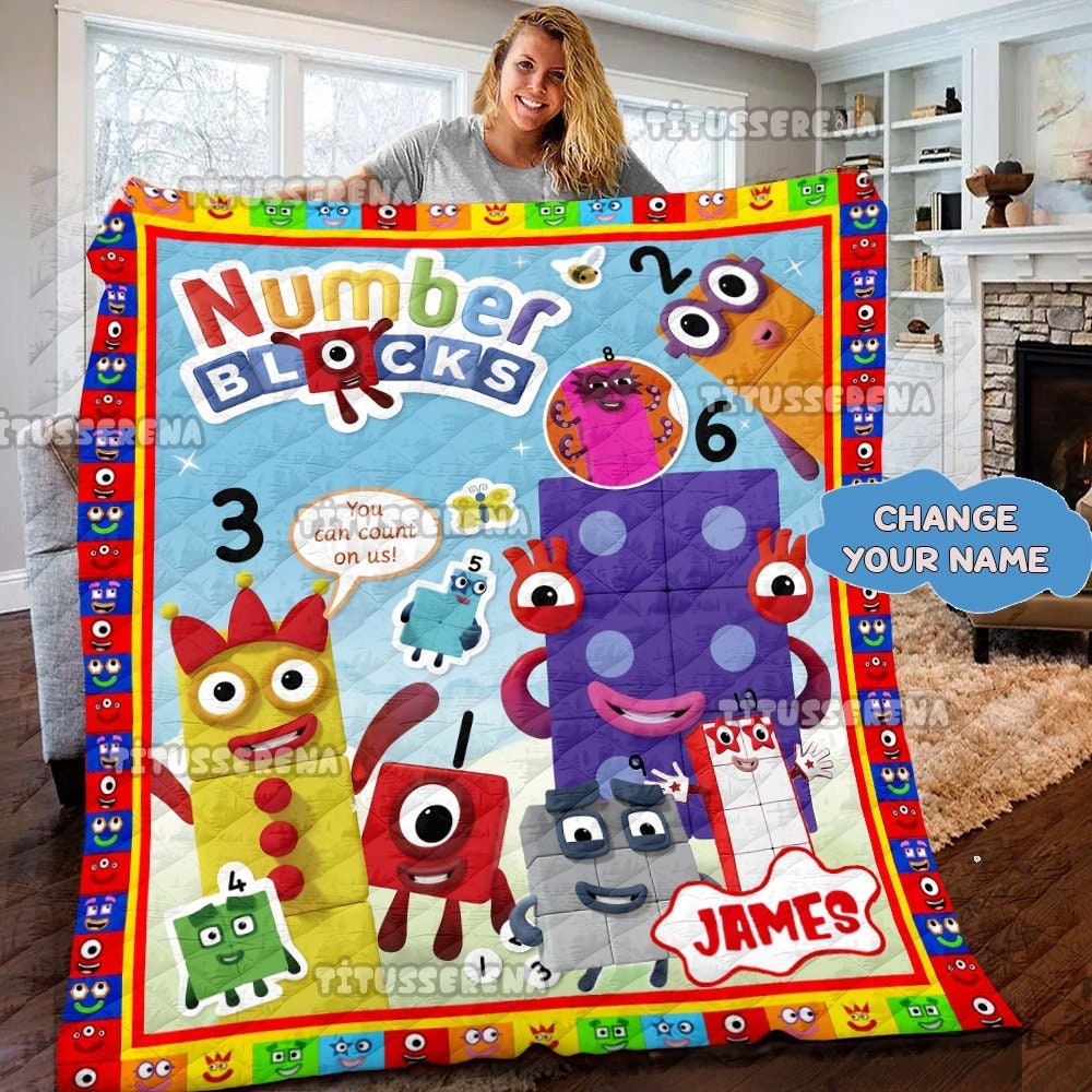 Personalized Numberblocks Quilt Blanket Numberblocks Beddin - Inspire ...