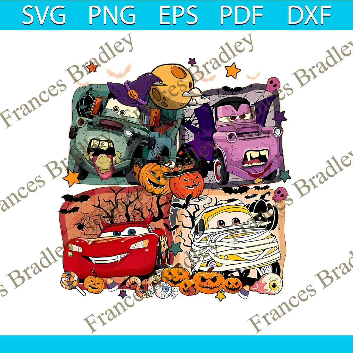 Halloween Pixar Car Disney McQueen PNG Sublimation | Inspire Uplift