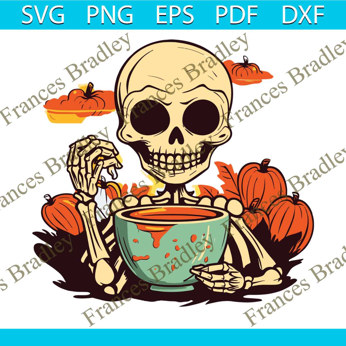 Skeleton Drinking Tea Halloween PNG Sublimation File | Inspire Uplift