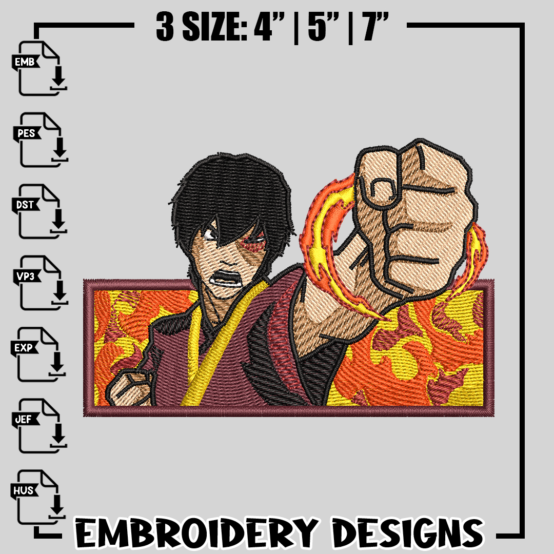 Zuko embroidery design, Zuko embroidery, logo design, anime | Inspire ...