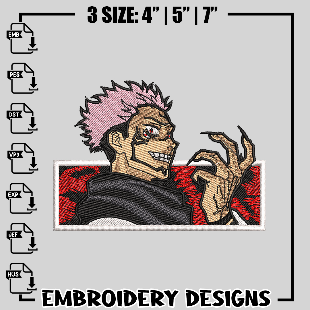 Sukuna anine embroidery design, jujutsu kaisen embroidery, l | Inspire ...