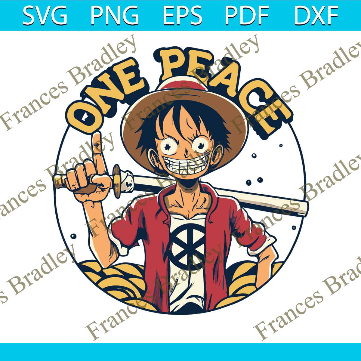 One Piece Anime Monkey D Luffy One Peace SVG Cricut File | Inspire Uplift