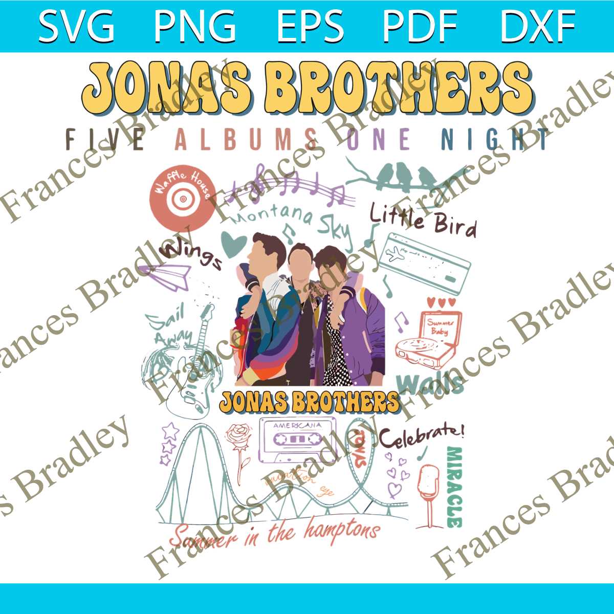 Jonas Brothers Summer In The Hamptons SVG Cutting File | Inspire Uplift