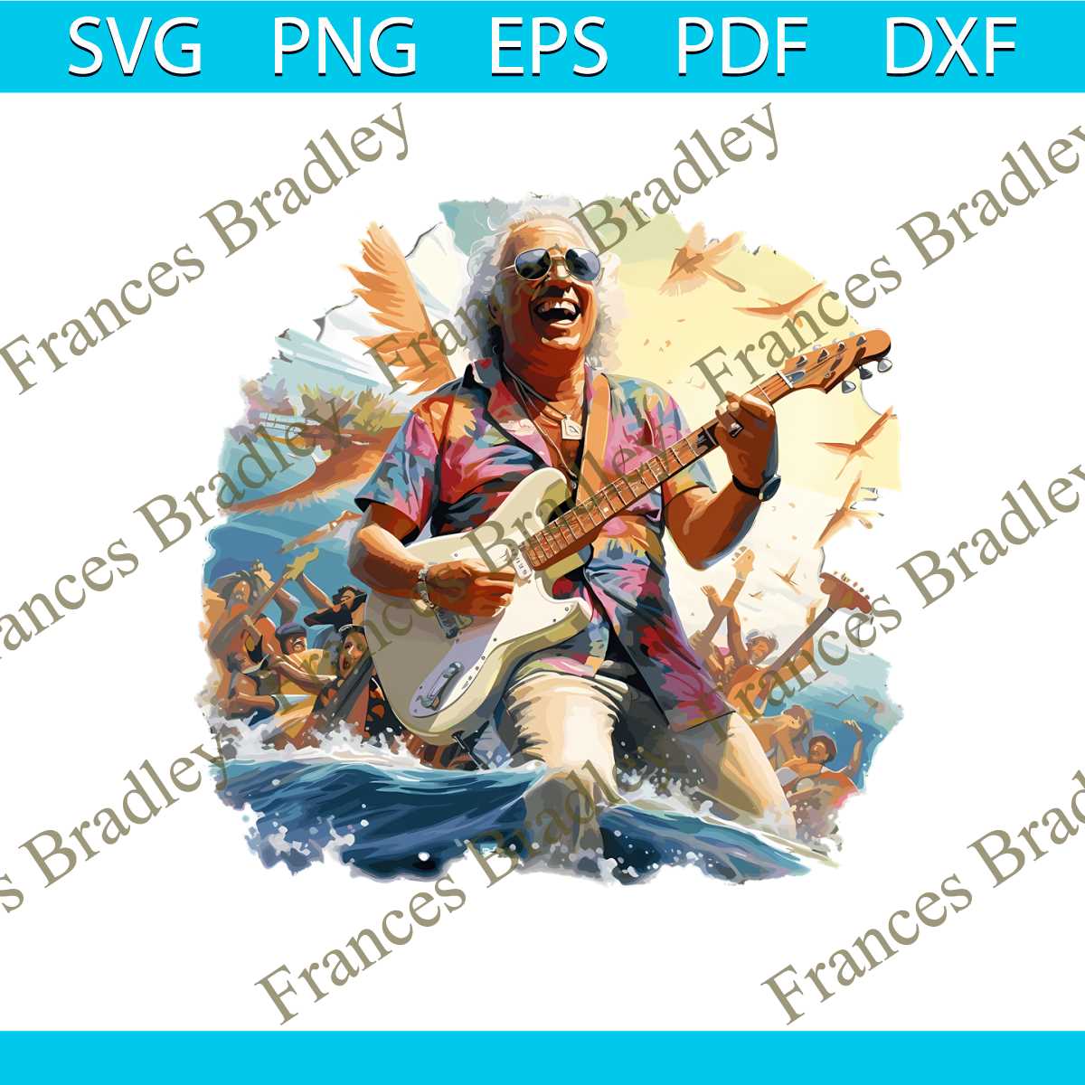 In Memory of Jimmy Buffett Trop Rock Beach PNG File | Inspire Uplift