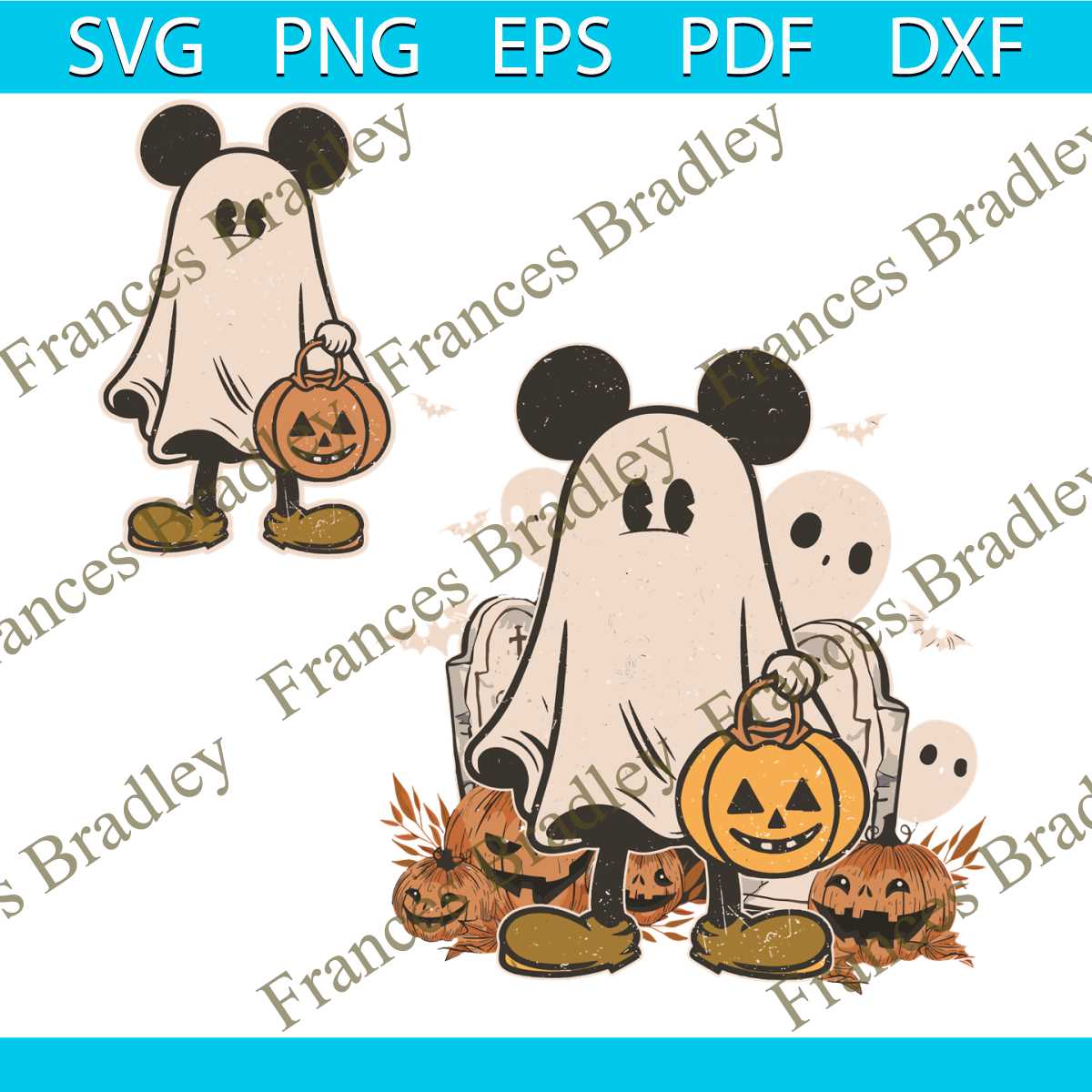 Vintage Disneyland Halloween Mickey Ghost SVG Digital File | Inspire Uplift
