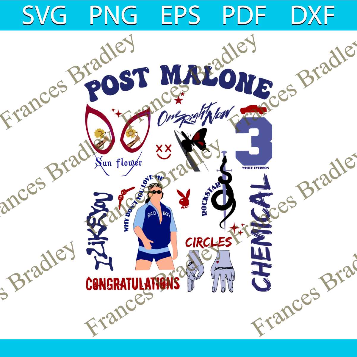 Vintage Post Malone Songs SVG One Right Now SVG Download | Inspire Uplift