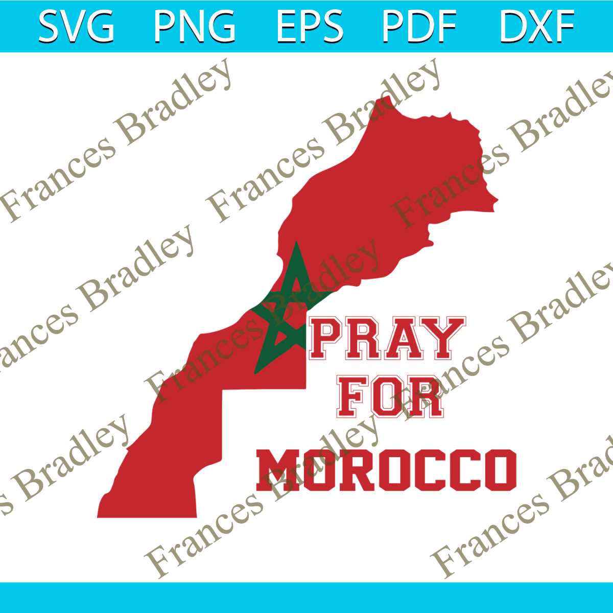 Vintage Pray For Morocco SVG Morocco Map SVG Download | Inspire Uplift