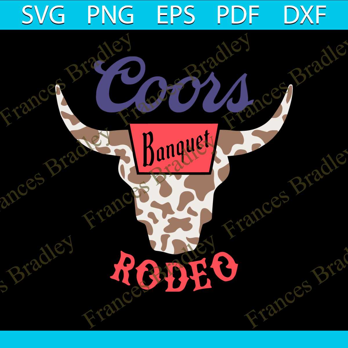 Retro Coors Banquet Rodeo SVG Bull Skull SVG Digital File - Inspire Uplift