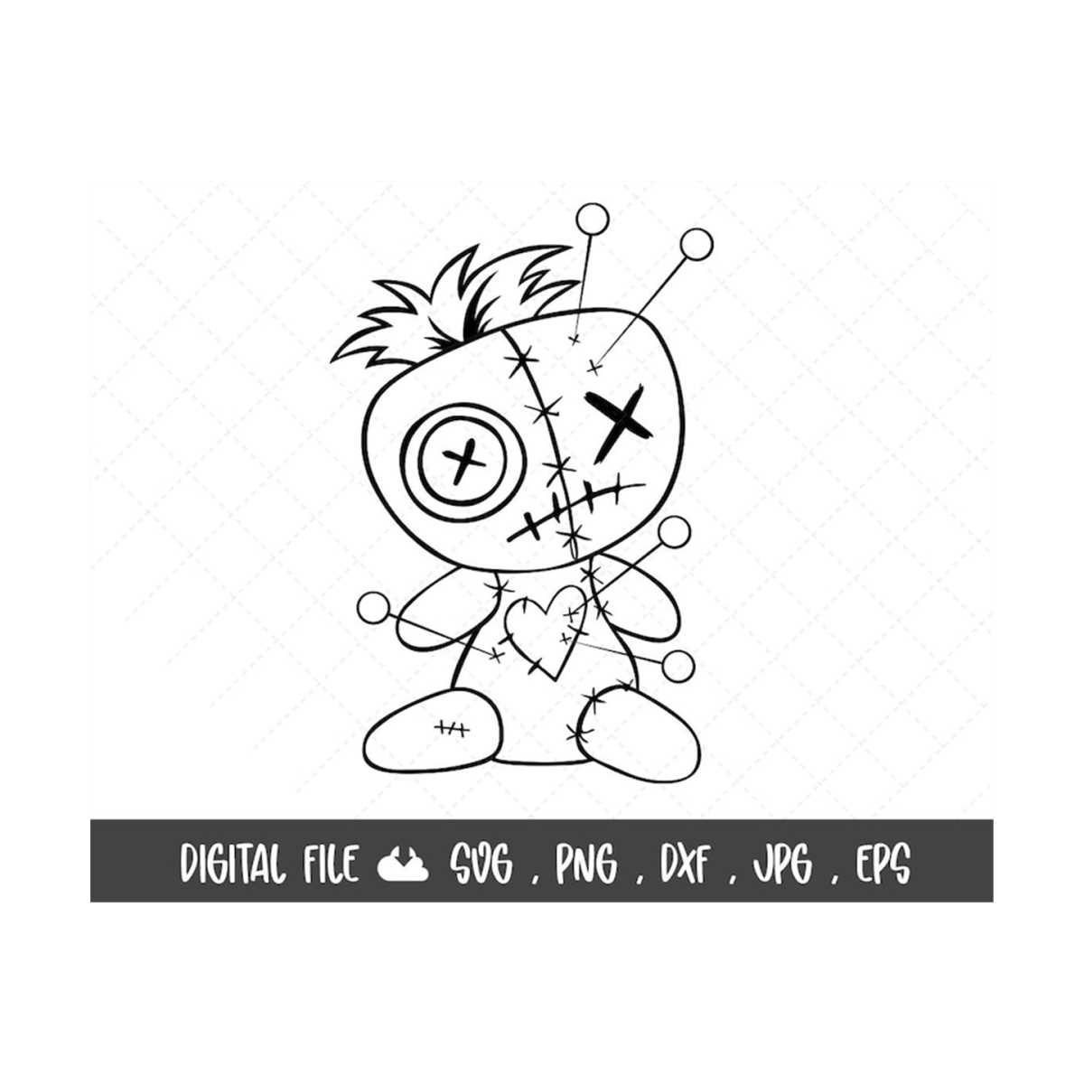 Voodoo Doll SVG, Halloween svg, witchcraft svg file, gothic | Inspire Uplift