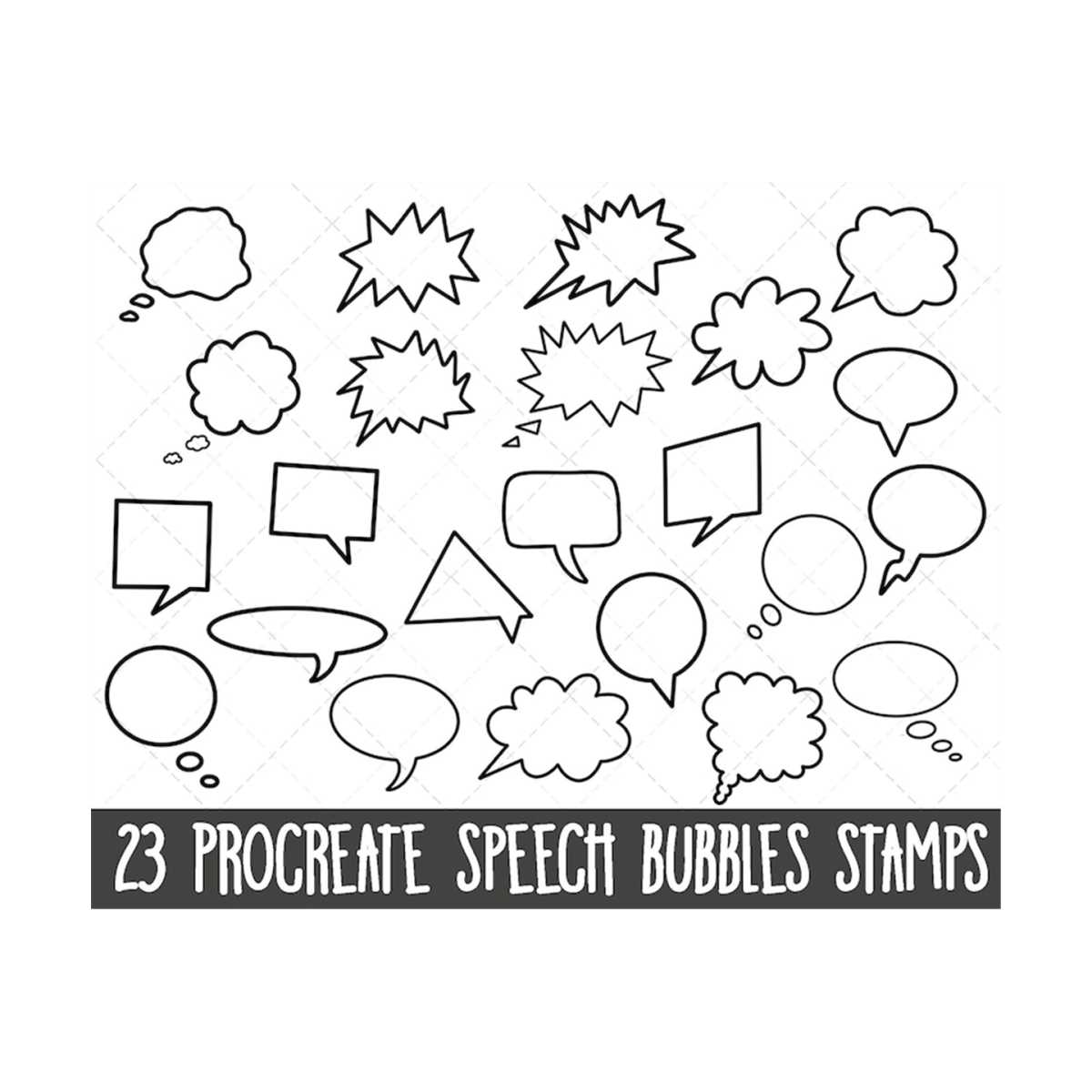 Procreate Speech Bubble Stamps, Procreate stamp set, Procrea | Inspire Uplift