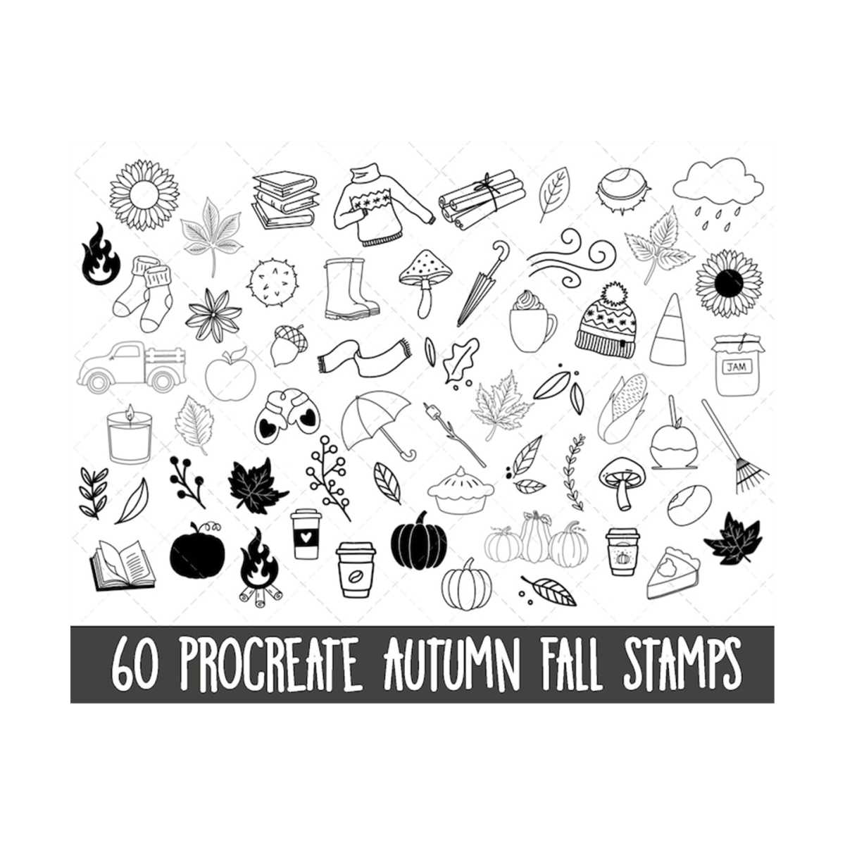 Procreate Fall Stamps, Procreate autumn fall bundle, Procrea | Inspire ...