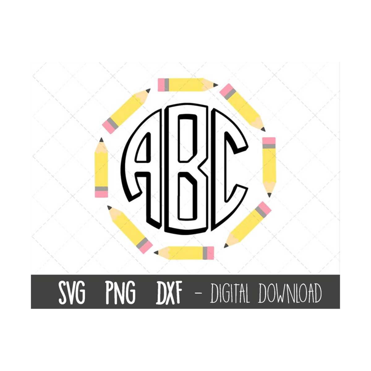 Pencil monogram SVG, pencil clipart, school svg, teacher svg - Inspire ...