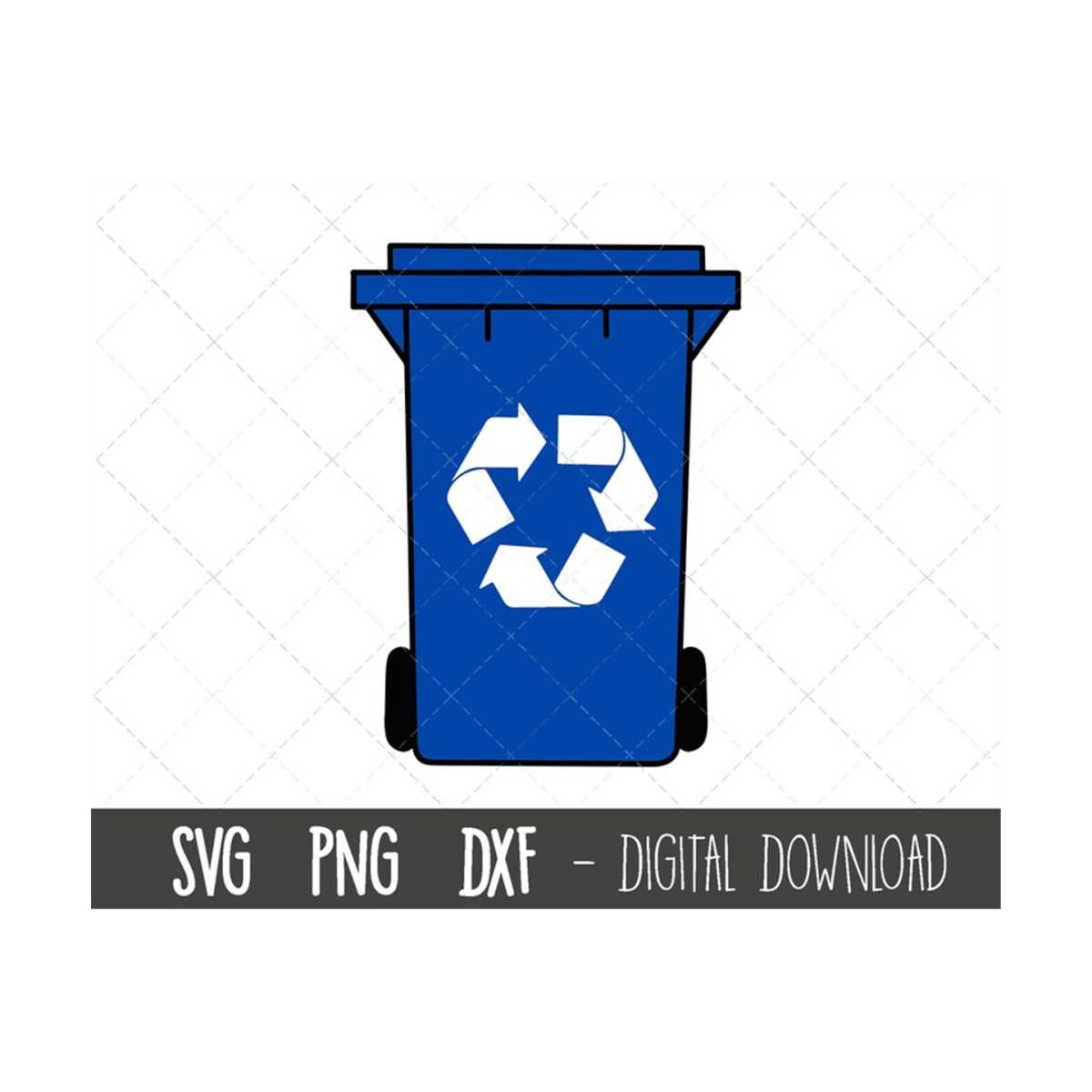 Blue wheelie bin svg, trash can svg, garbage can png, recycl | Inspire ...