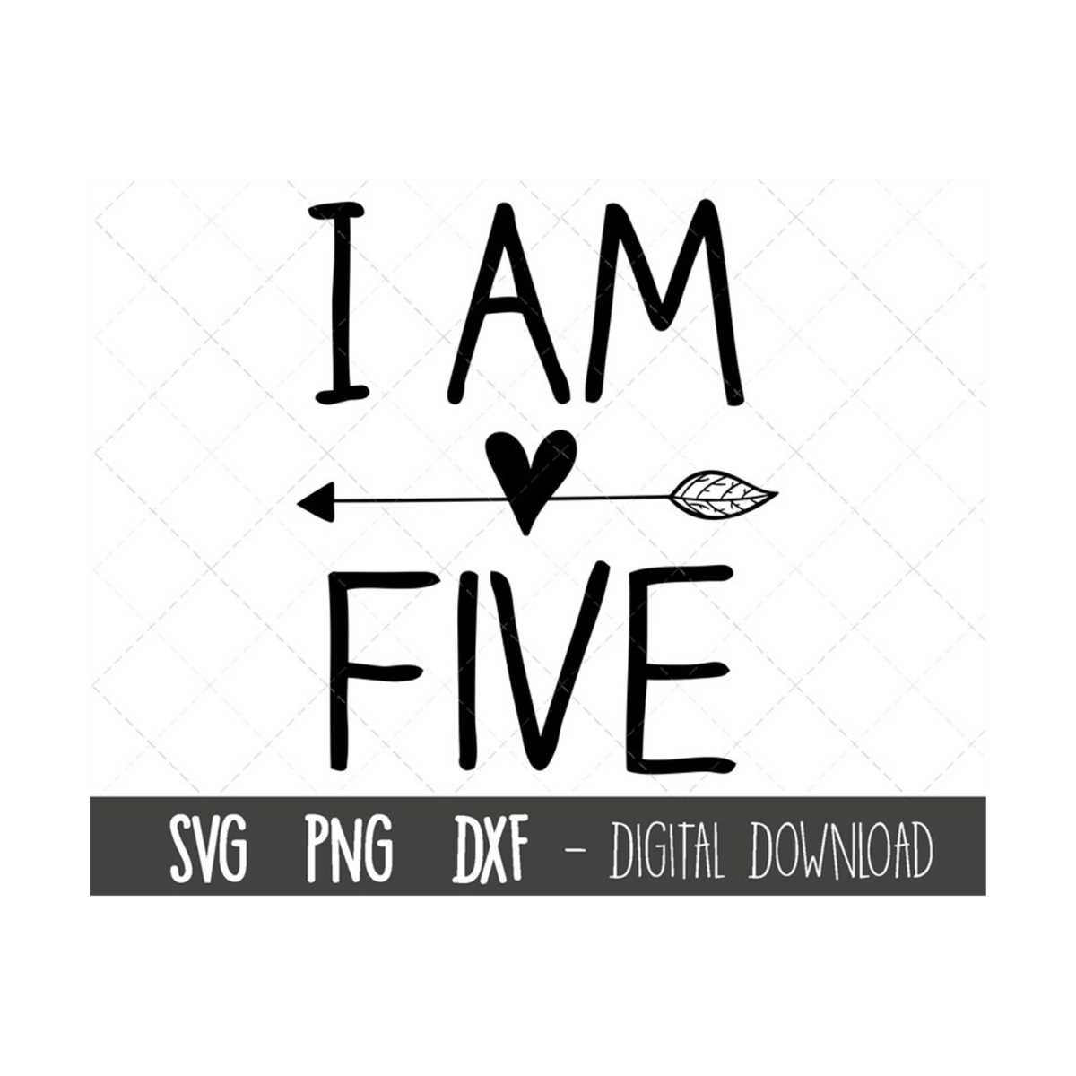 I am five svg, 5th birthday svg, fifth birthday svg, toddler | Inspire ...